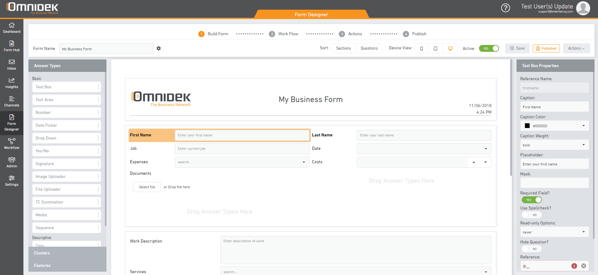 Form Designer overview – Omnidek